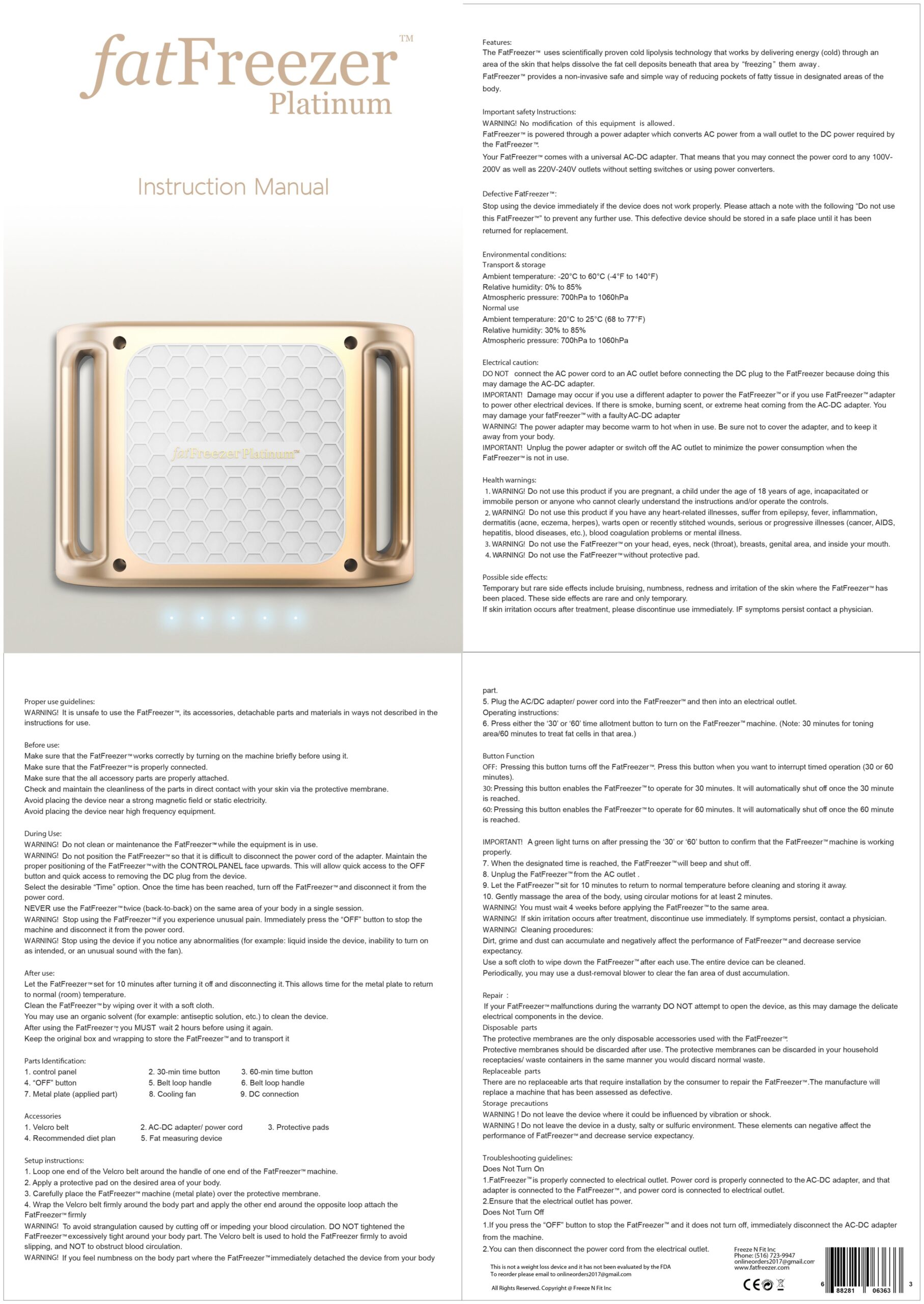 Instructions – Fat Freezer System